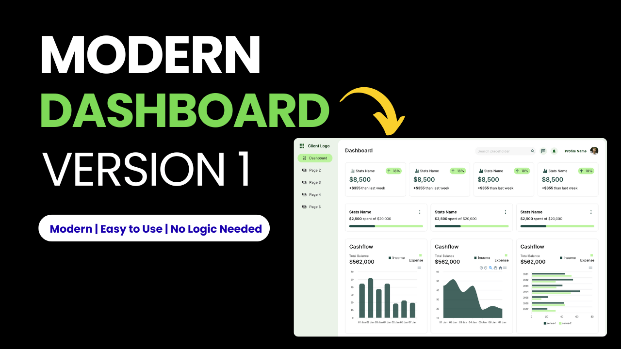 Modern Dashboard Lite V1 Template Bubble